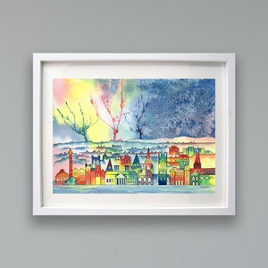CITY OF PERTH Scotland Art Print of Original Watercolour Painting ...