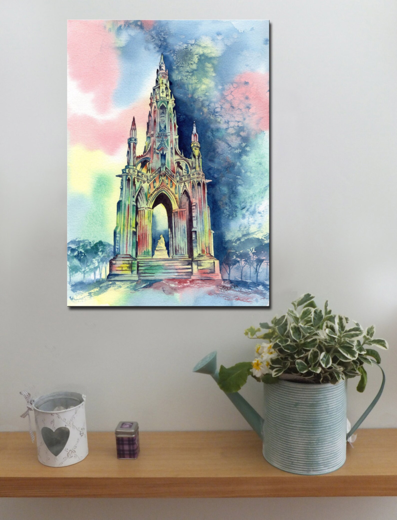 SCOTT MONUMENT EDINBURGH Scotland Art Canvas Print of Original ...