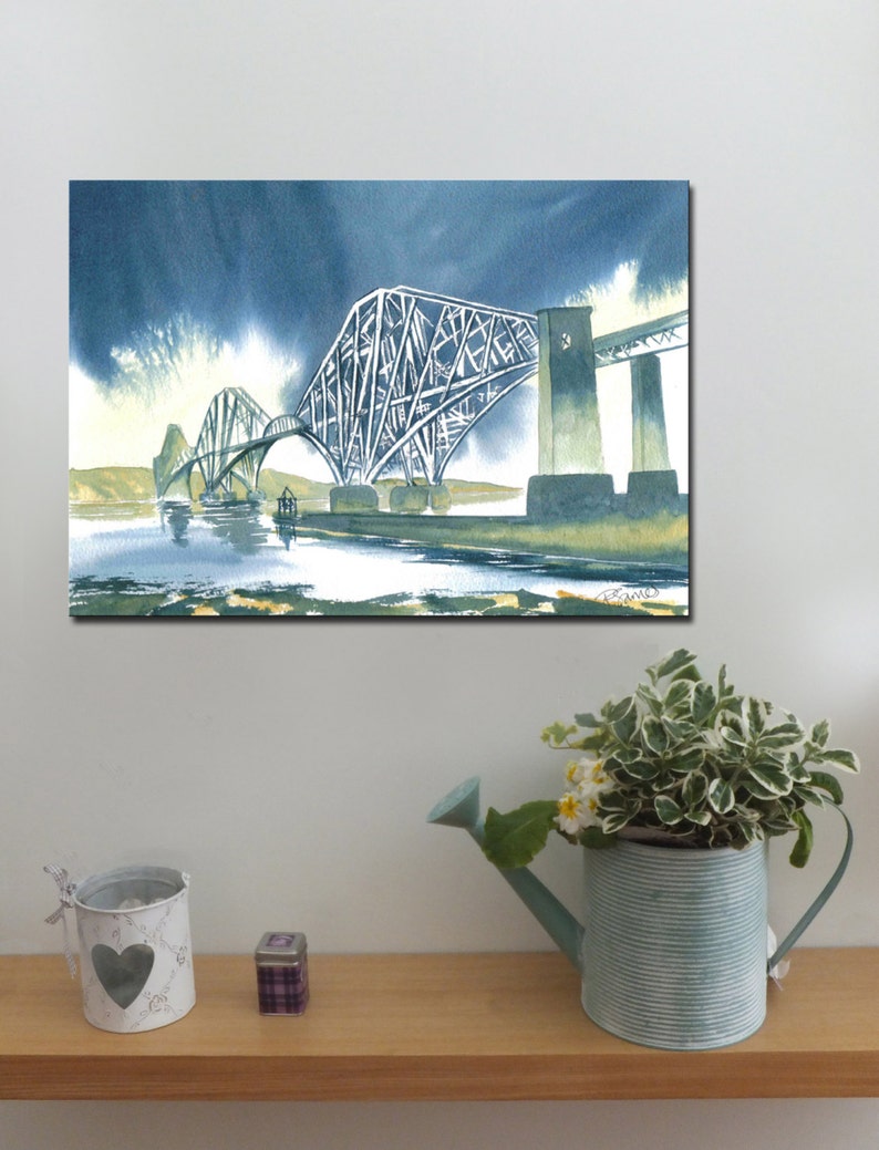 FORTH RAIL BRIDGE Edinburgh Scotland Art Canvas Print of - Etsy