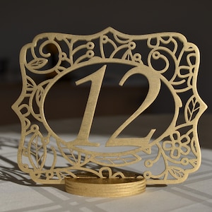 Gold Table Numbers for Wedding | Wedding Table Numbers | Wood Table ...