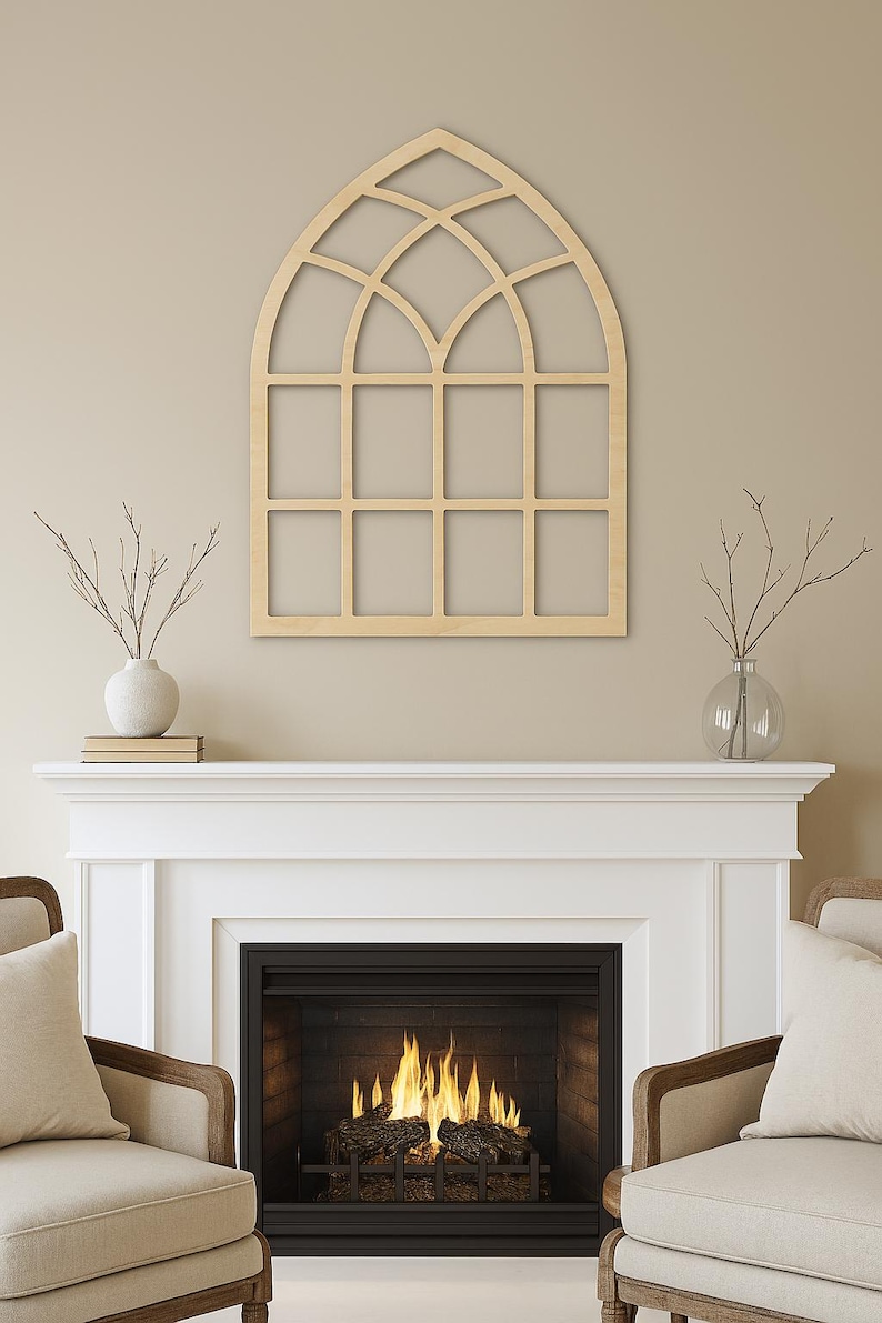 Gothic Arch Window Frame Decor, Wooden Arch Frame, Farmhouse Window ...
