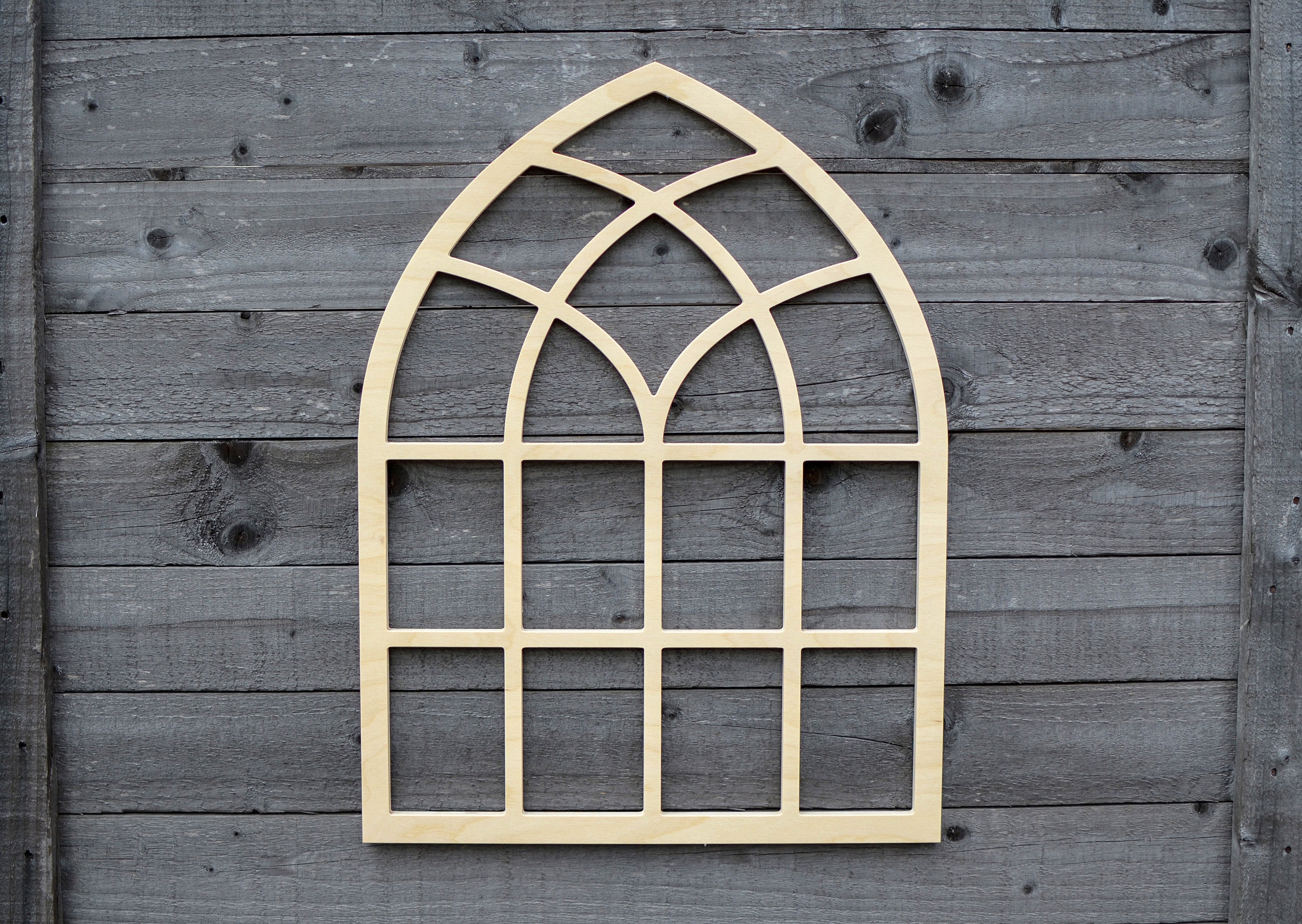 Cathedral Window Frame Window Frames Farm Home Decor Wood | Etsy