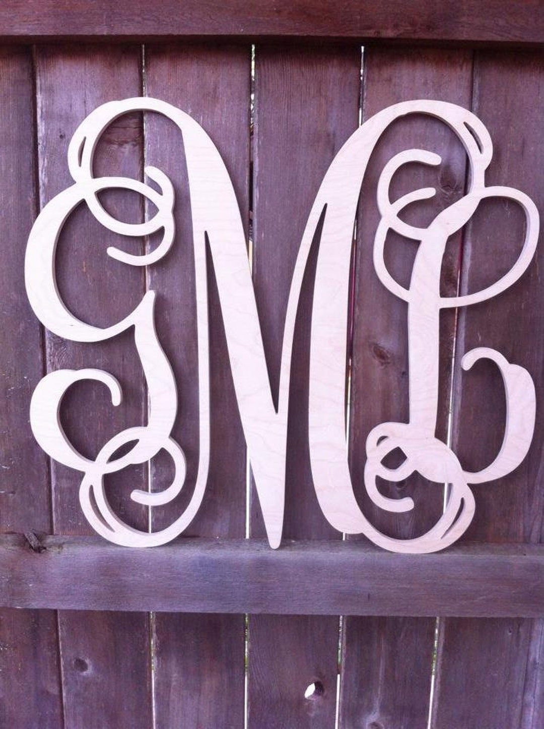 Wooden Monogram Unfinished Wood Monogram Wood Letters - Etsy