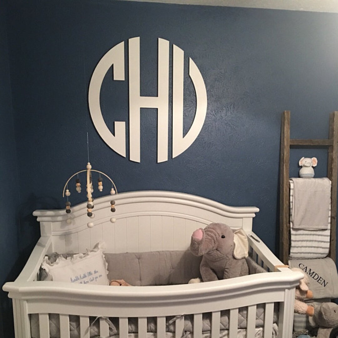 26 Inch Wood Monogram Block Monogram Circular Monogram Circle Block ...