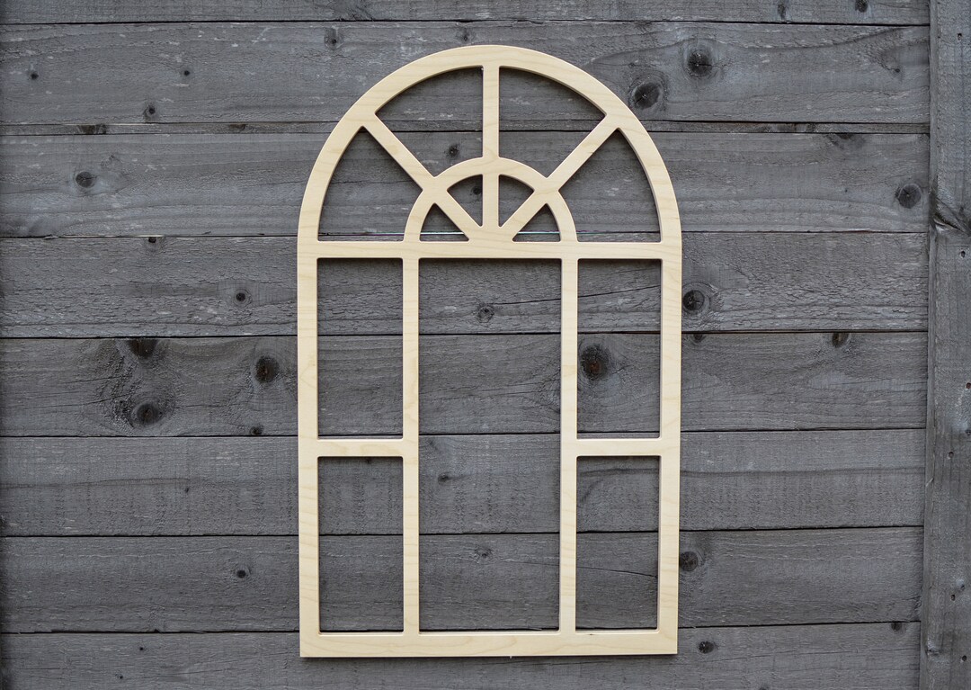 Arched Cathedral Window Frame, Farm Home Decor, Wood Arch Craft ...