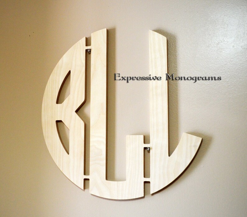 26 Inch Wood Monogram Block Monogram Circular Monogram Circle | Etsy