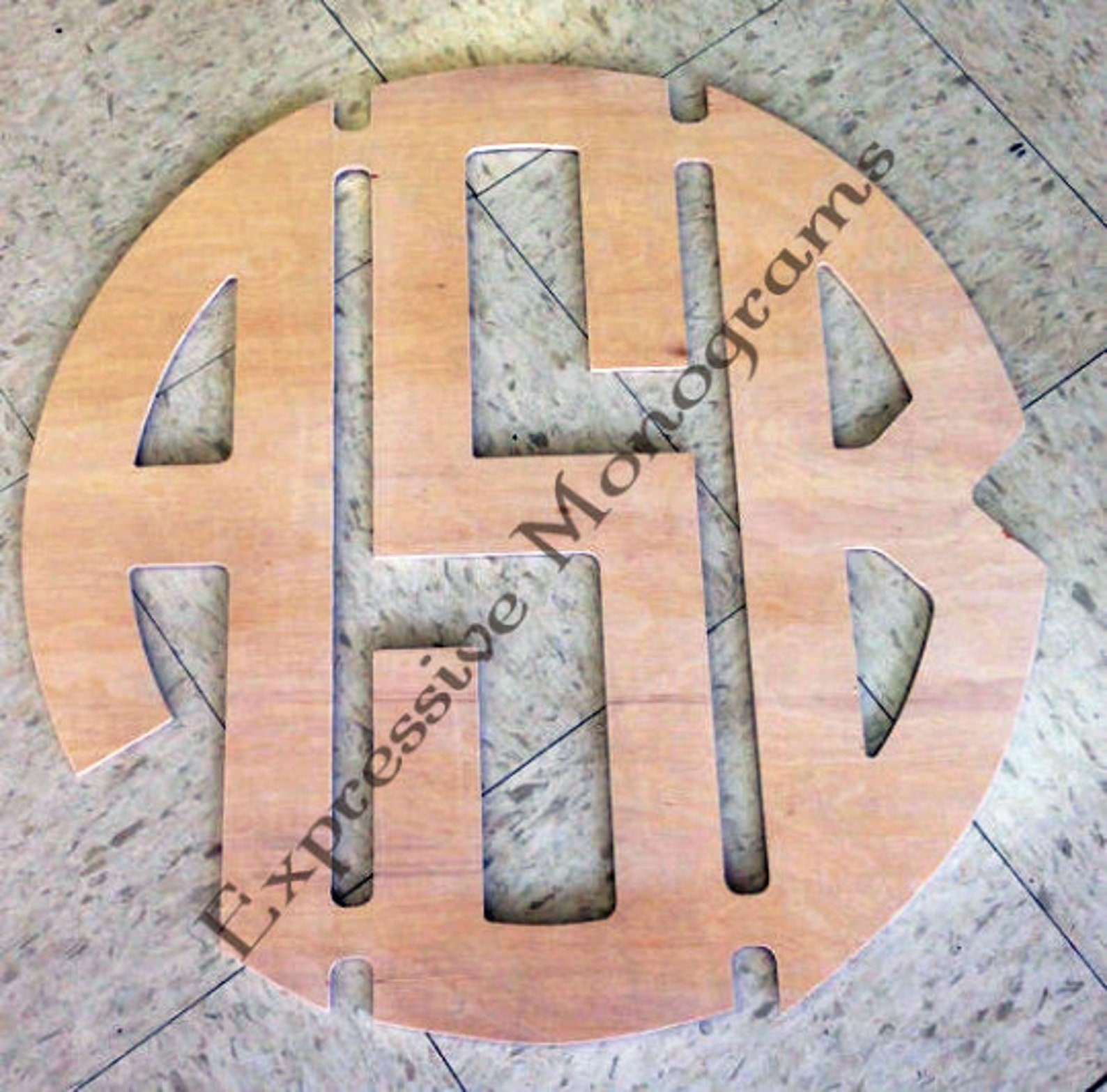 26 Inch Wood Monogram Block Monogram Circular Monogram Circle | Etsy