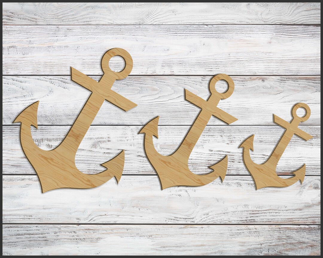 Wooden Anchor Shape Cut Out Nautical Decor Small to Large Size - Etsy