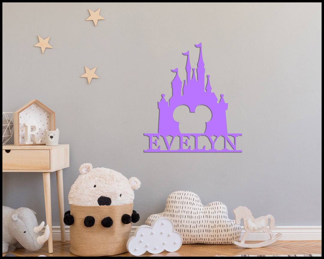Personalized Disney Castle, Wooden Name Sign, Princess Name Sign ...