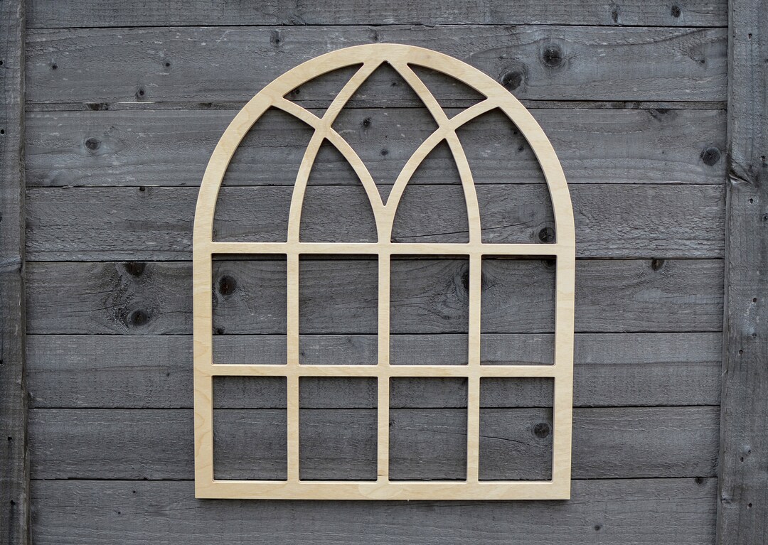 Arched Cathedral Window Frame, Farm Home Decor, Wood Arch Craft ...
