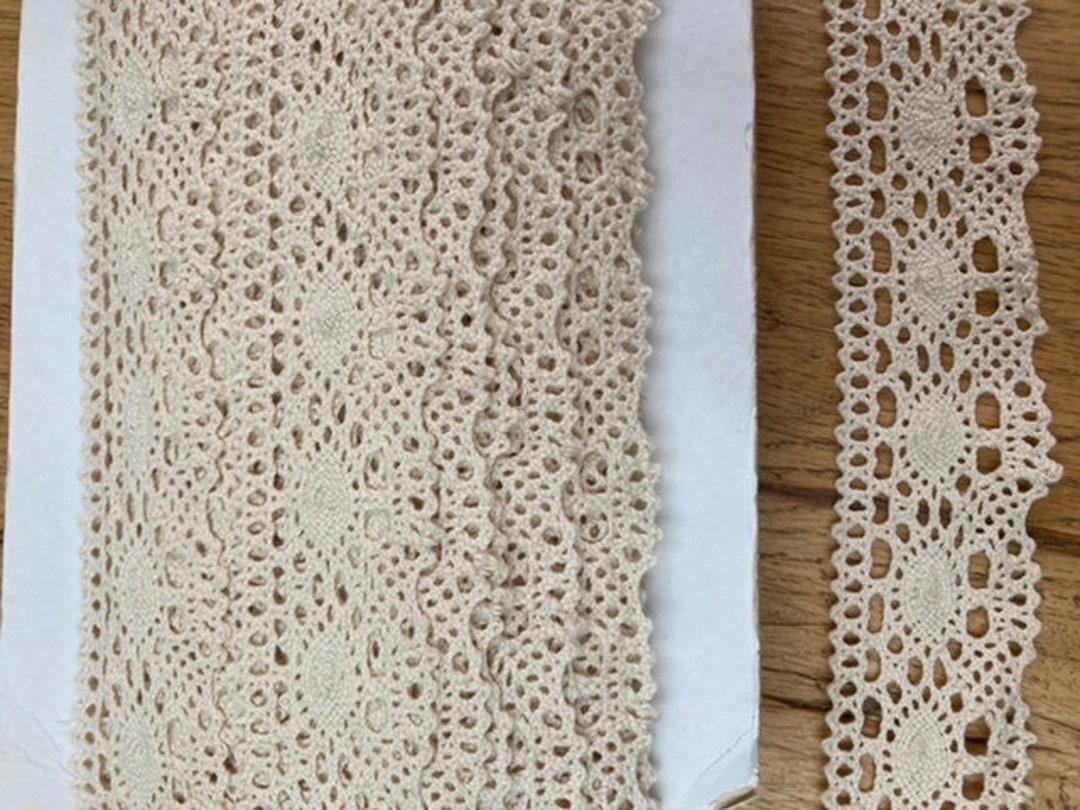 45 Mil Wide Cream Cotton Lace Trim. - Etsy