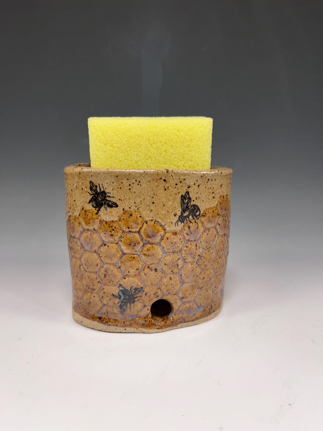 Sponge Holder With Bees and Beehive Hand Built Ceramics Kitchen Decor ...