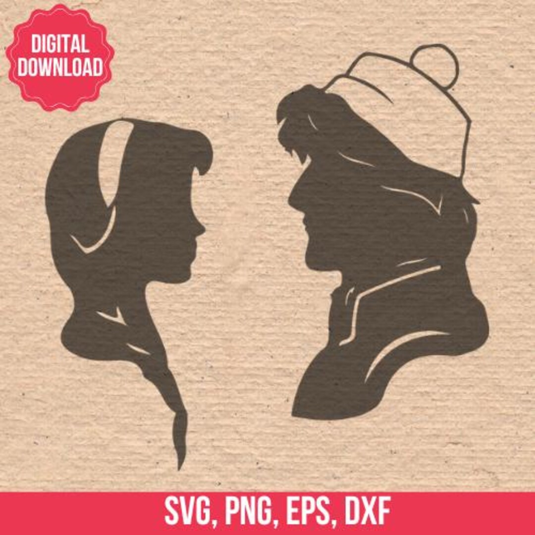 Anna and Kristoff Frozen Clipart in SVG EPS PNG for Silhouette Studio ...