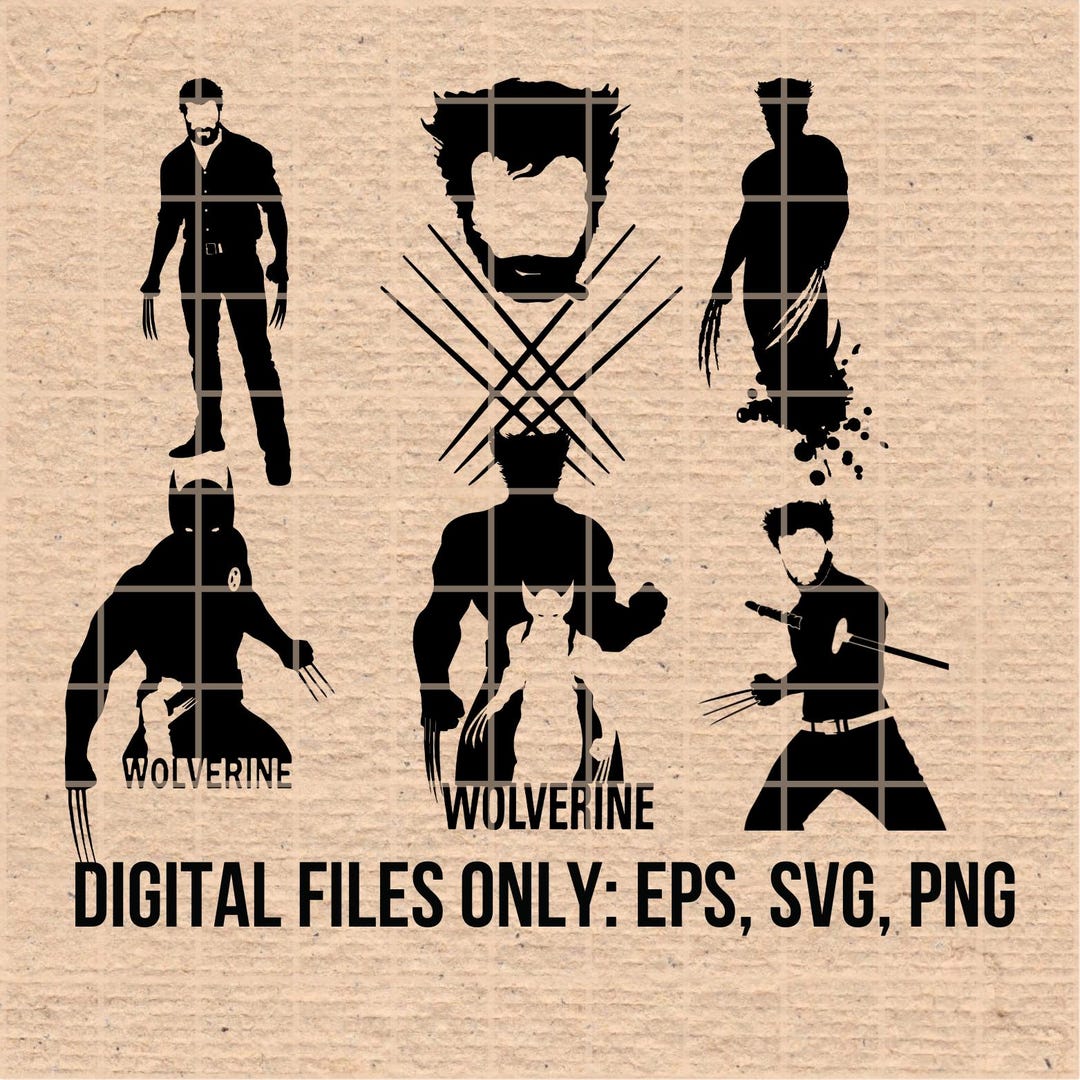 Logan Wolverine X-men Silhouette | EPS SVG PNG | Printables - Etsy
