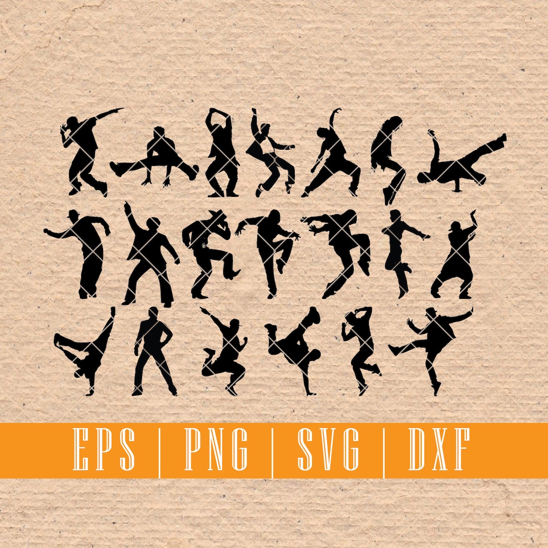 Male Dancers Silhouette: SVG EPS PNG Cut Files (digital Download) - Etsy
