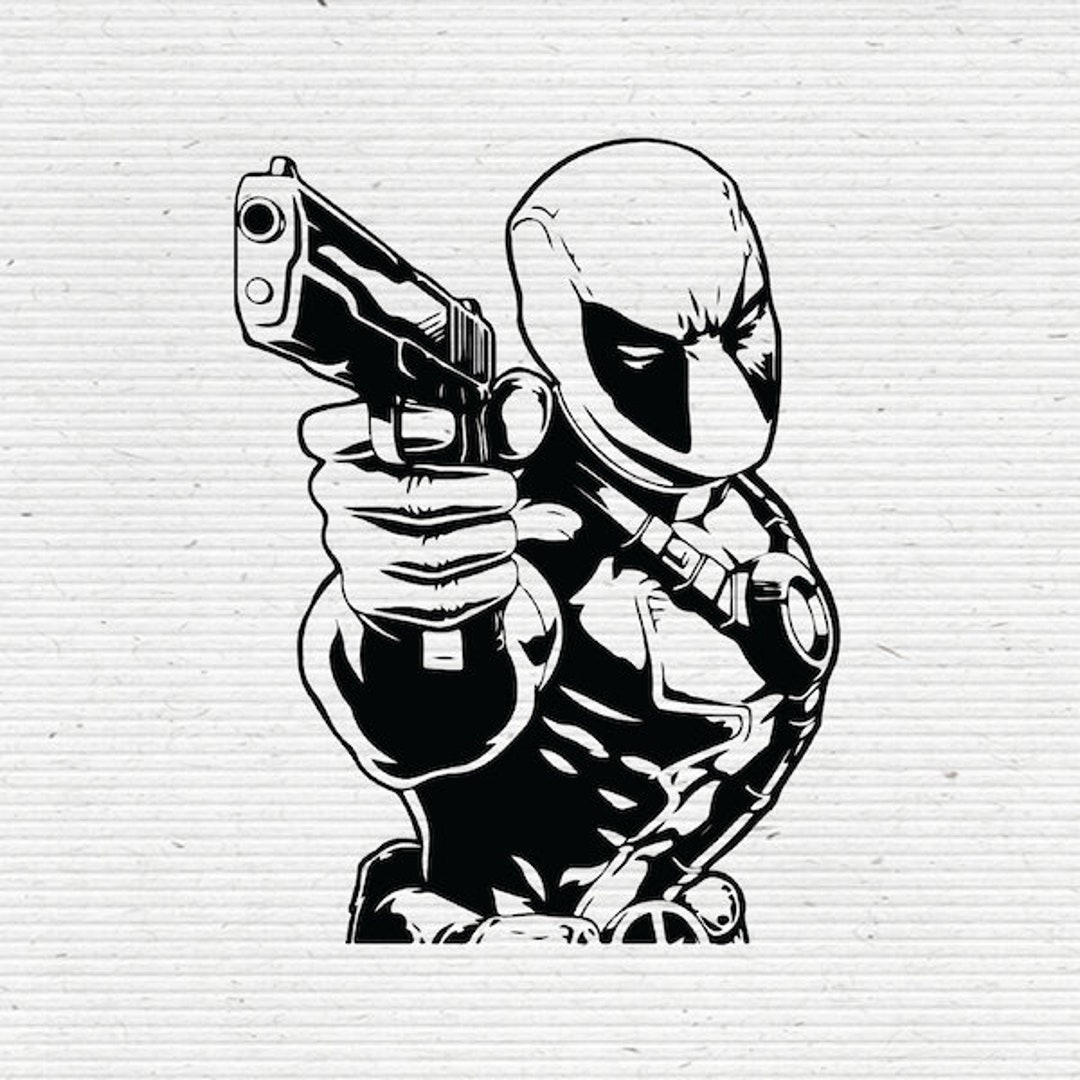 Deadpool Silhouette Marvel Cliparts EPS SVG PNG T-shirt Print and Wall ...