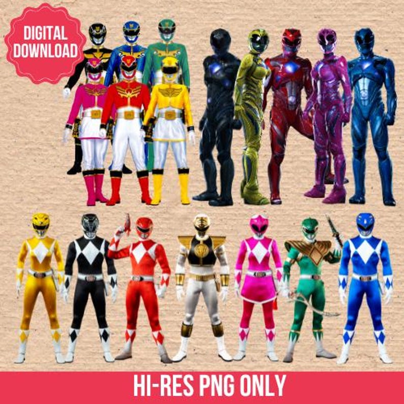 Power Rangers Megaforce PNG Clipart: Transparent Digital Graphics - Etsy