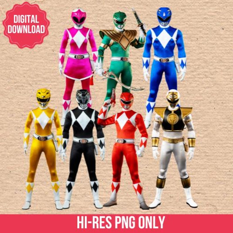 Power Rangers Megaforce PNG Clipart: Transparent Digital Graphics - Etsy