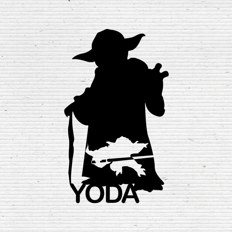 Master Yoda, Jedi Master, Star Wars Silhouette Vector Clipart in SVG ...