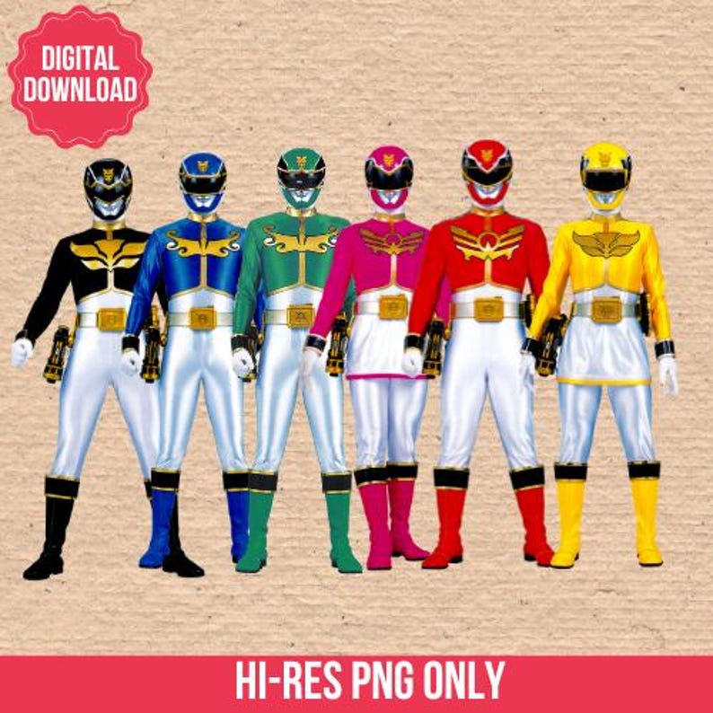 Power Rangers Megaforce PNG Clipart: Transparent Digital Graphics - Etsy