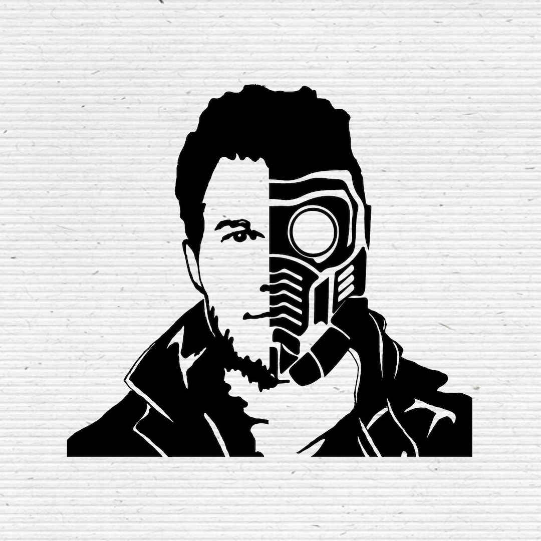Star-lord Face Silhouette (svg, Png, Eps, Dxf) (digital Download) - Etsy