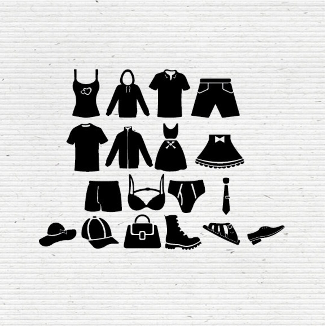 Clothing and Apparel Graphics SVG EPS PNG Ideal for Bullet Journaling ...