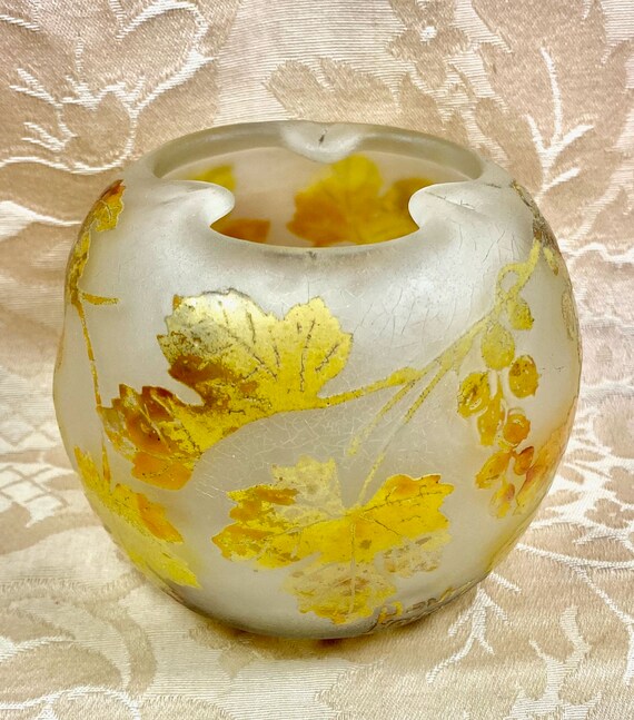 Daum Nancy Rose Bowl Vase Gooseberry Pattern - Etsy Australia