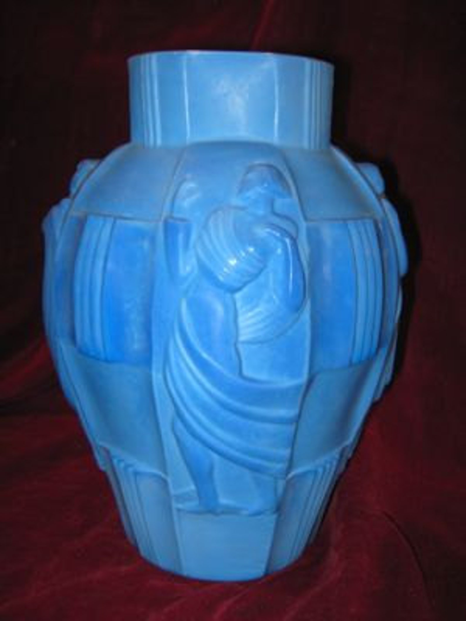 Czech Art Glass SCHLEVOGT Ingrid DECO Vase Lapis Marble Glass ...