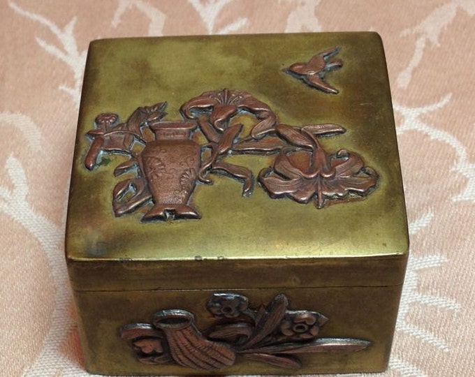 Japanese Edo Snuff Box Mixed Metal Copper, Bronze ANTIQUE Exquisite ...