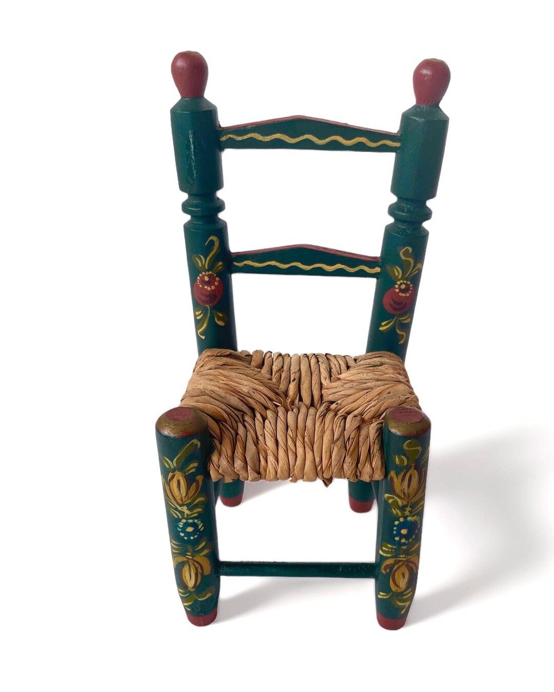 Vintage Miniature Folk Art Painted Chair - Etsy