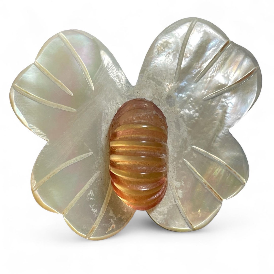 Fabrice Paris Butterfly Brooch Mother of Pearl - Etsy