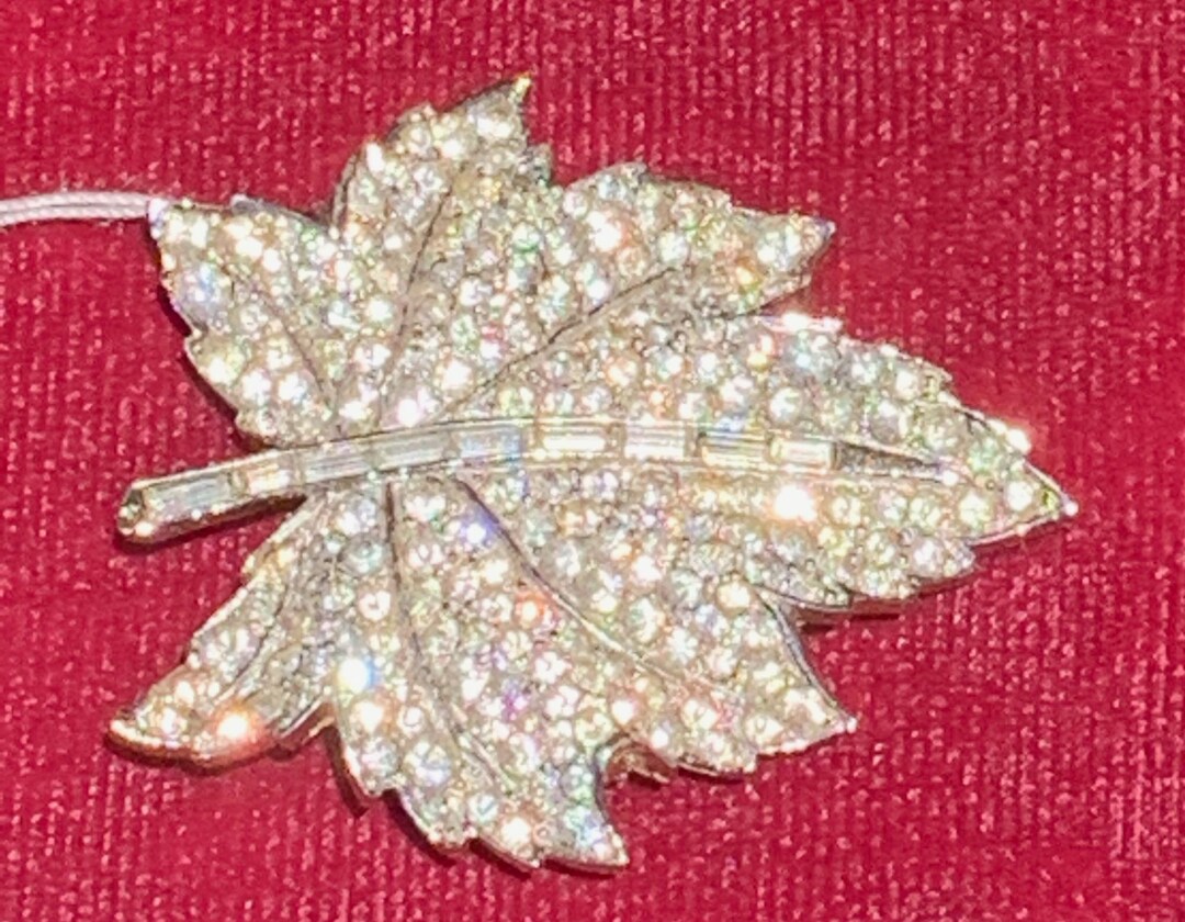 Vintage Boucher Reversible Brooch Rhinestone Leaf Pin - Etsy