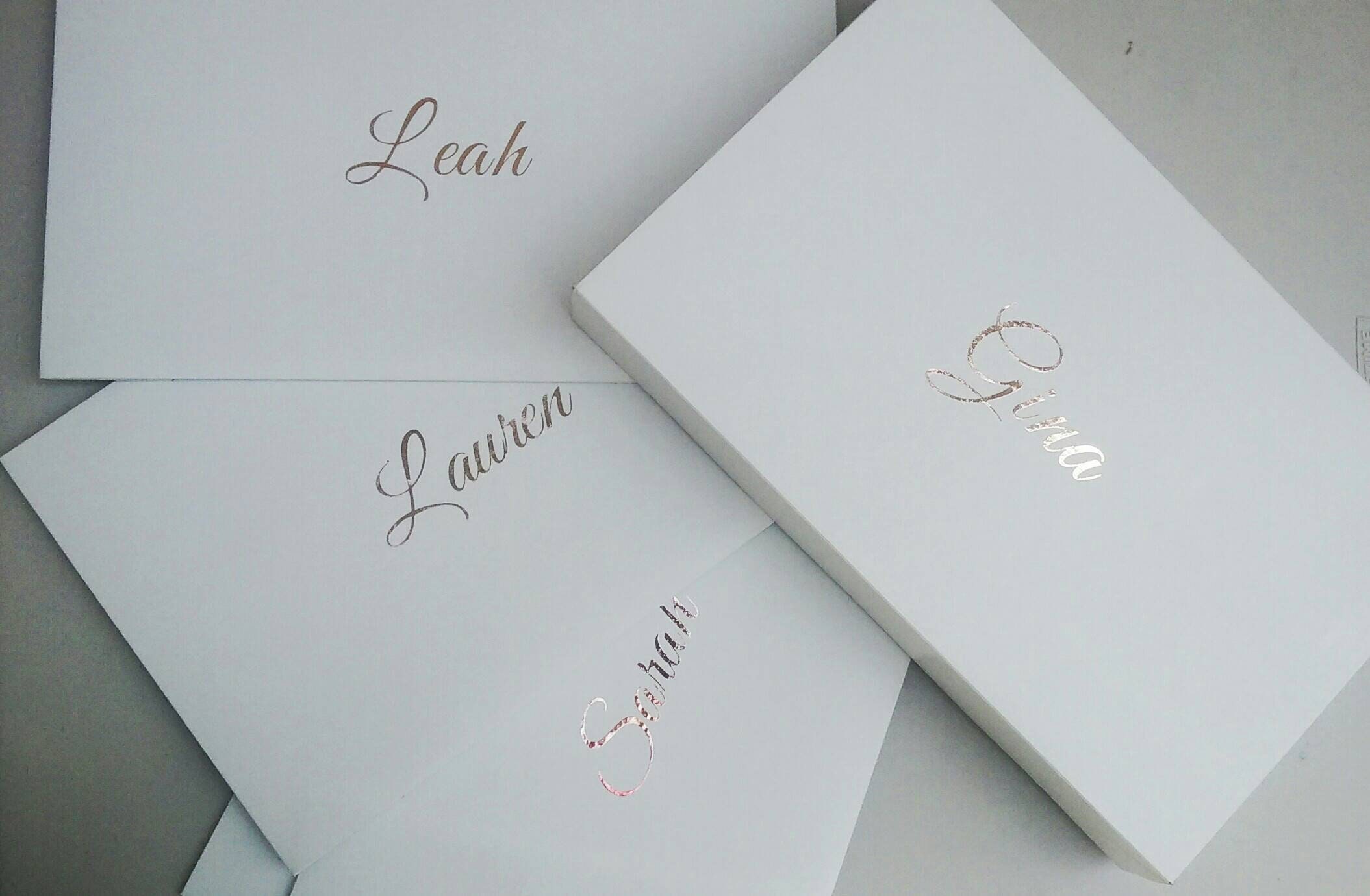 Custom name boxes or custom logo boxes with gold letters set | Etsy