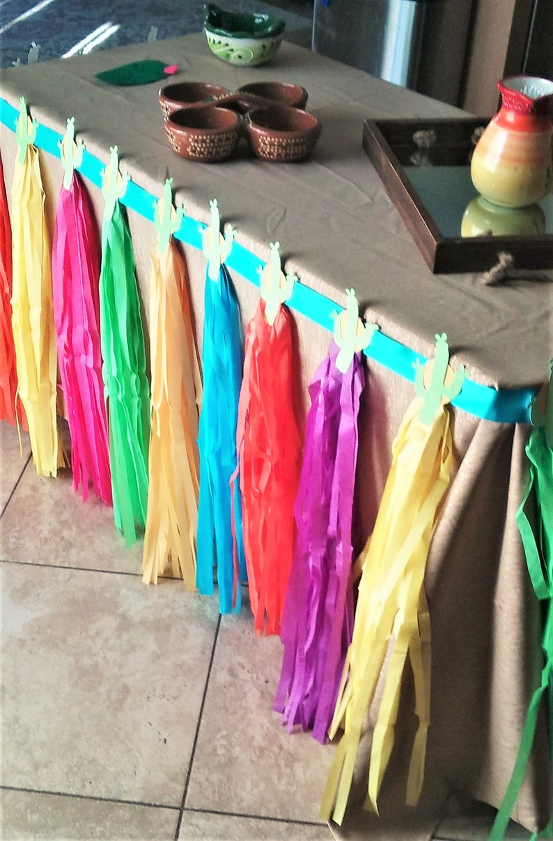 Encanto Birthday Fiesta Table Decor Fiesta Table Skirt for Cactus Party ...