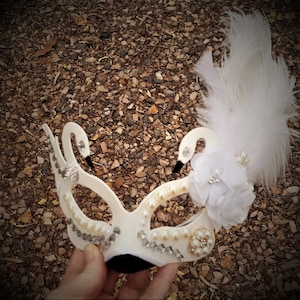 Swan Mask Masquerade GORGEOUS for ADULT or KID Costume Handmade With ...