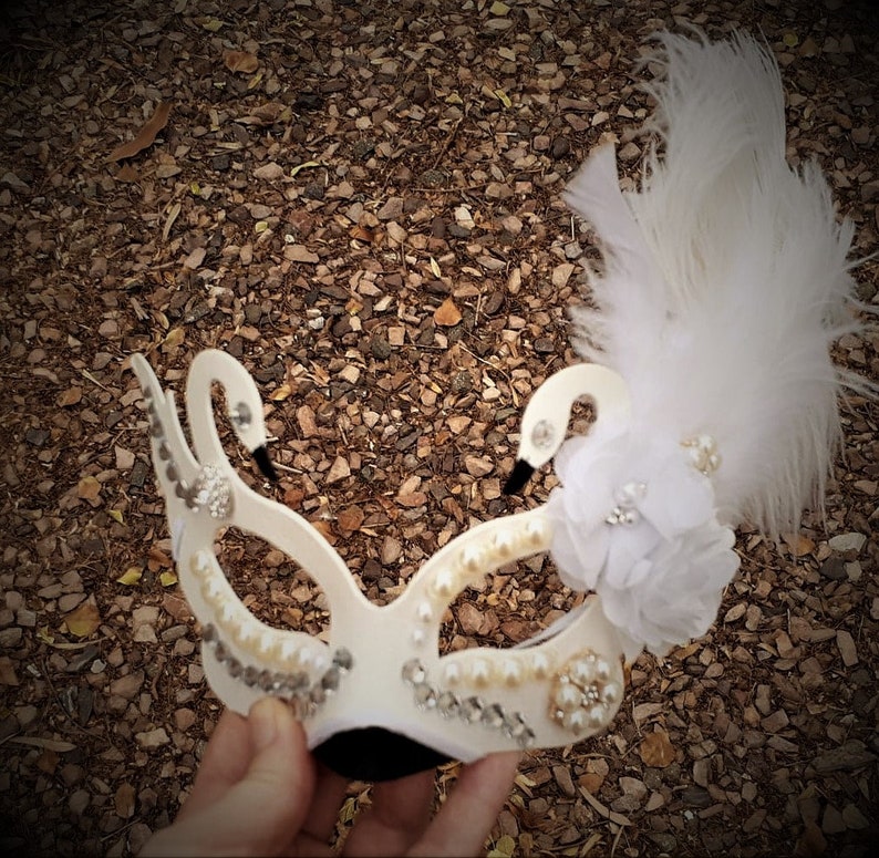 Swan mask masquerade GORGEOUS for ADULT or KID costume | Etsy