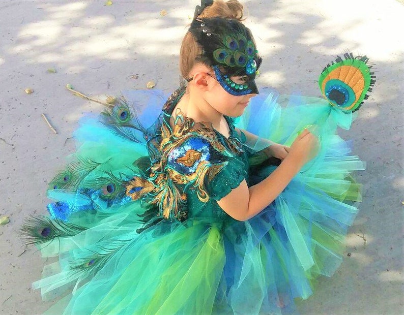 Peacock Costume Girls or Adult Peacock Tutu With Mask and Wand - Etsy