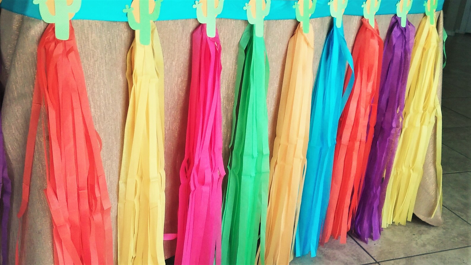 Encanto Birthday Fiesta Table Decor Fiesta Table Skirt for Cactus Party ...