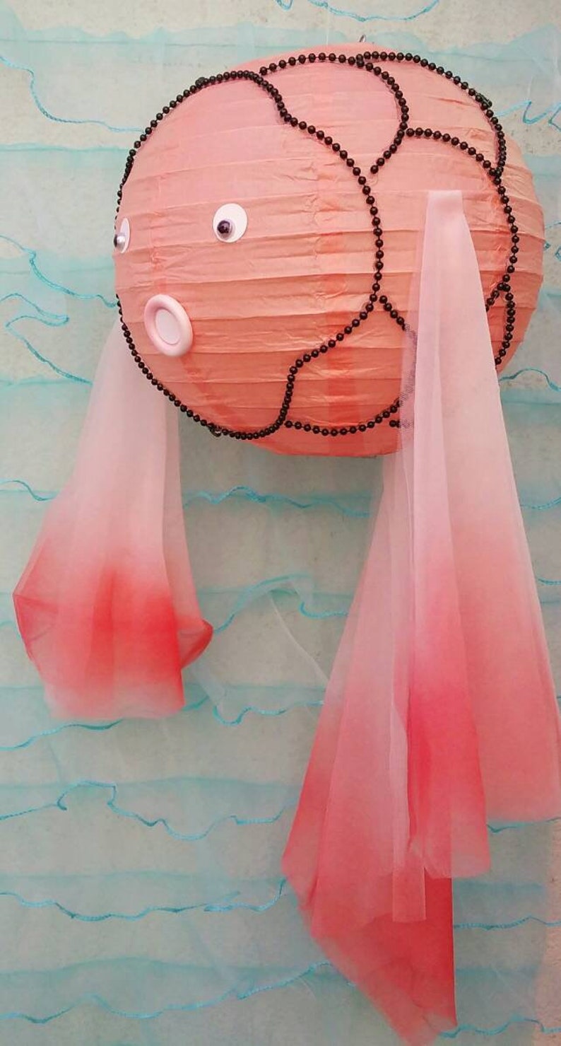 Beautiful hanging fish Lantern custom colors available Coral | Etsy