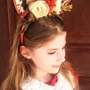 Fox Headband With Flowers and Felt Fox Ears for Halloween Costume or ...