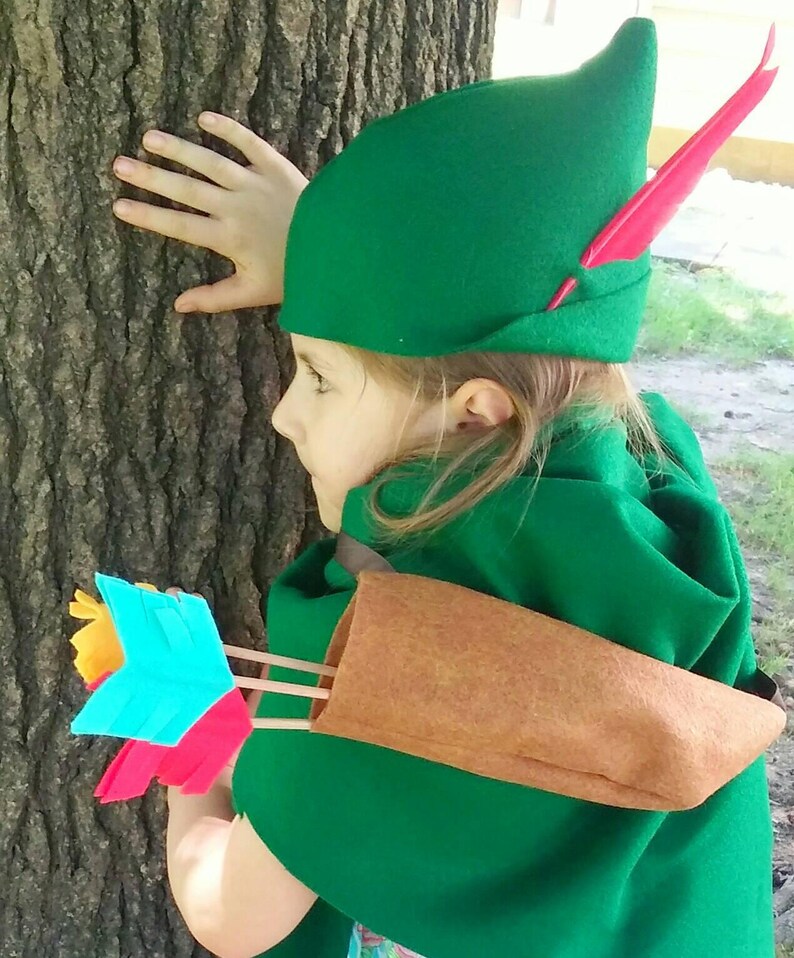 Peter Pan Costume Baby or Kid Elf Hat Green Felt With Red - Etsy