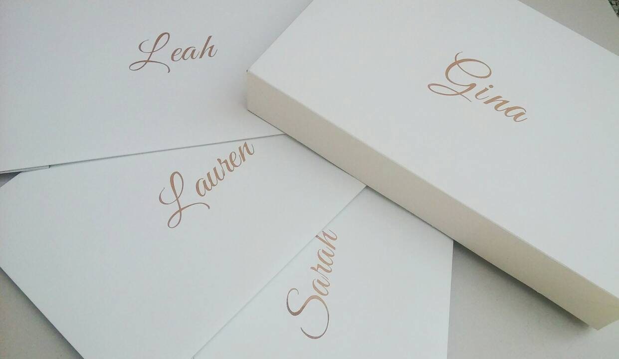 Custom name boxes or custom logo boxes with gold letters set | Etsy