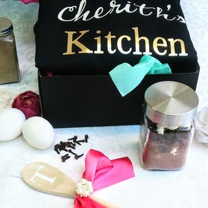 Personalized Apron Boxed Gift Set Apron With Custom Message Wooden ...