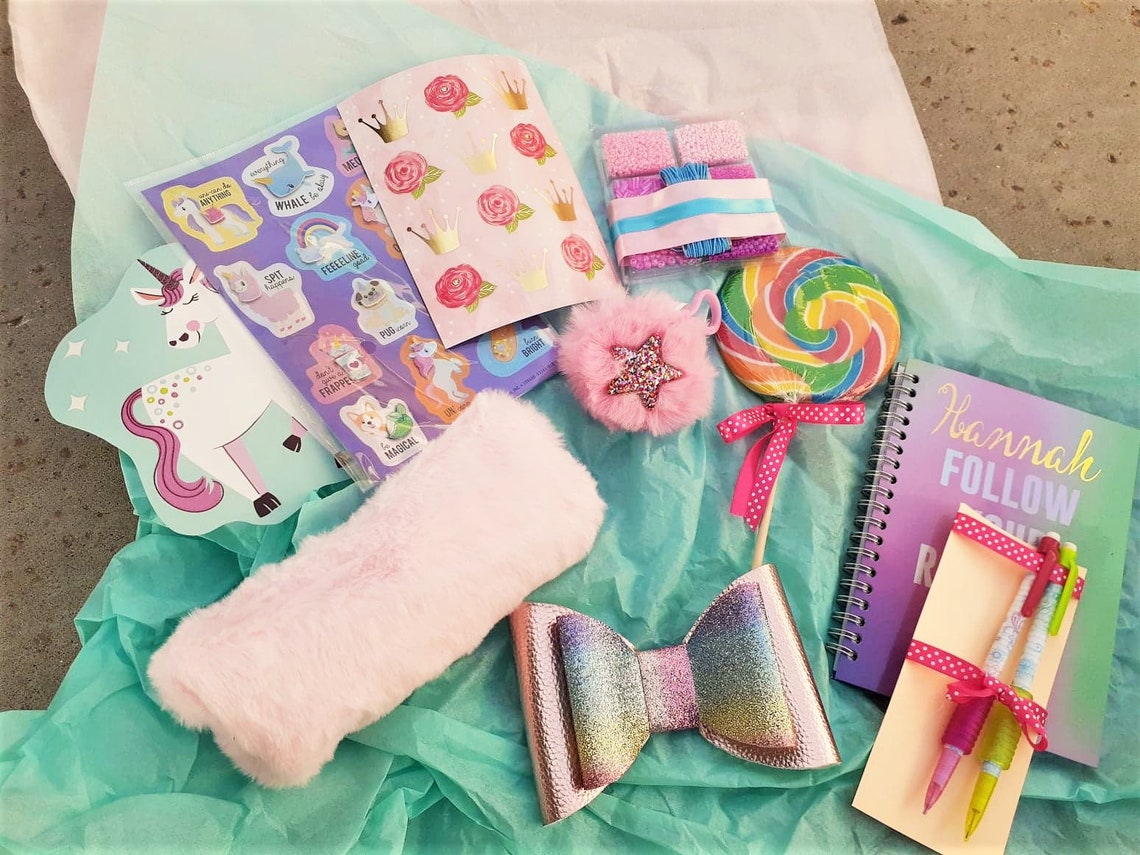 Tween Girl Gifts Box Personalized Notebook Fuzzy Pencil Case - Etsy