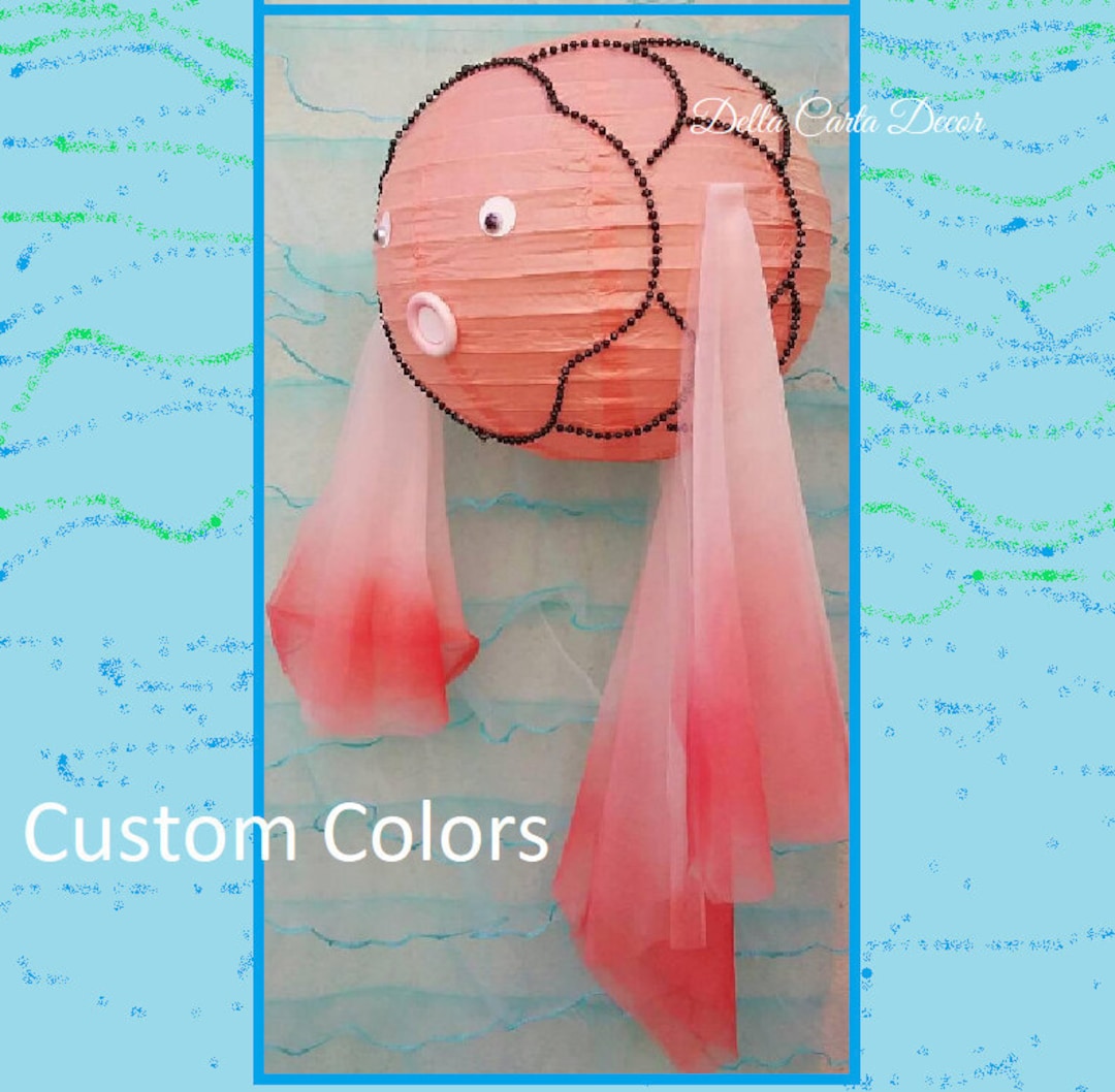 Beautiful Hanging Fish Lantern Custom Colors Available Coral Mint White ...