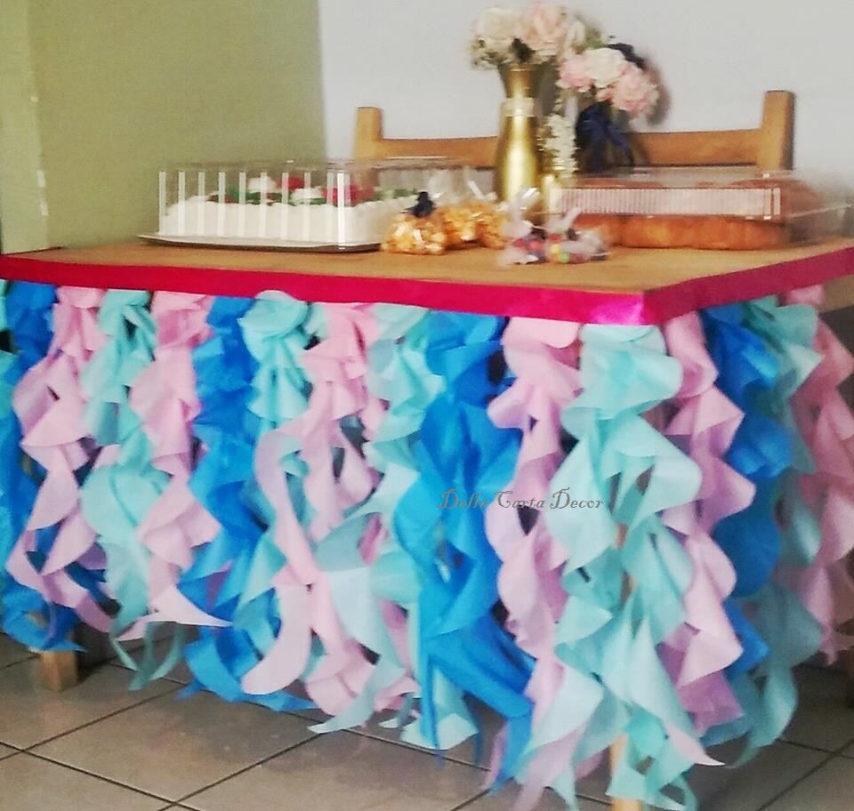 Rainbow Ribbon Table Skirt - Etsy