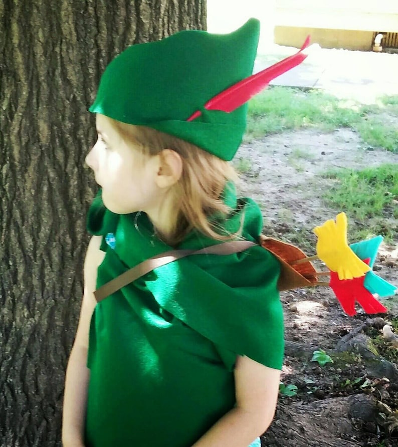 Peter Pan Costume Baby or Kid Elf Hat Green Felt With Red - Etsy