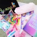 Tween Girl Gifts Box Personalized Notebook, Fuzzy Pencil Case, Pom Pom ...