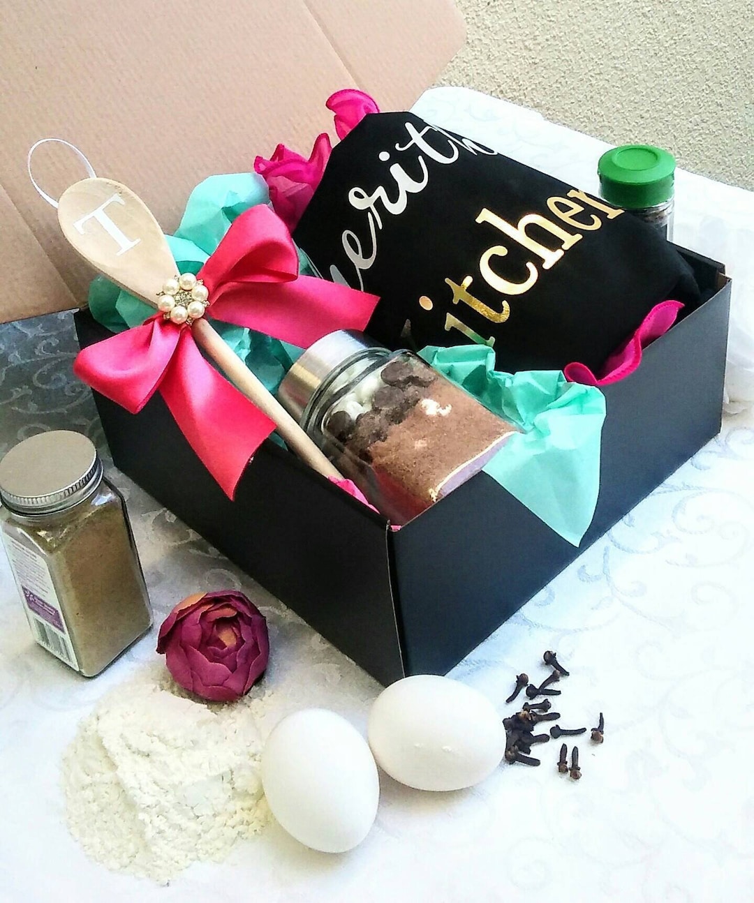 Personalized Apron Boxed Gift Set Apron With Custom Message Wooden ...