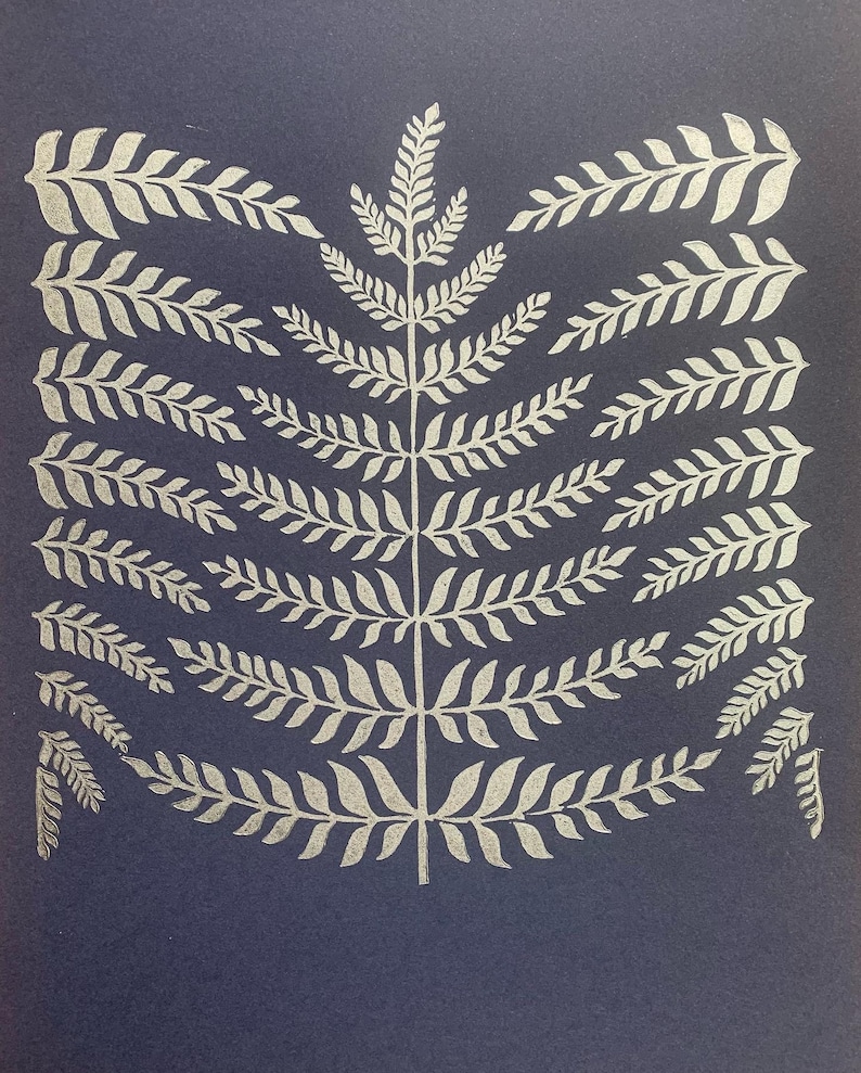 Fern, Original, Handmade, Linocut Print - Etsy